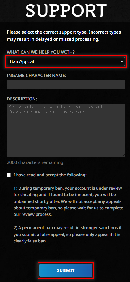 How to submit a ban appeal ticket – IRONMACE